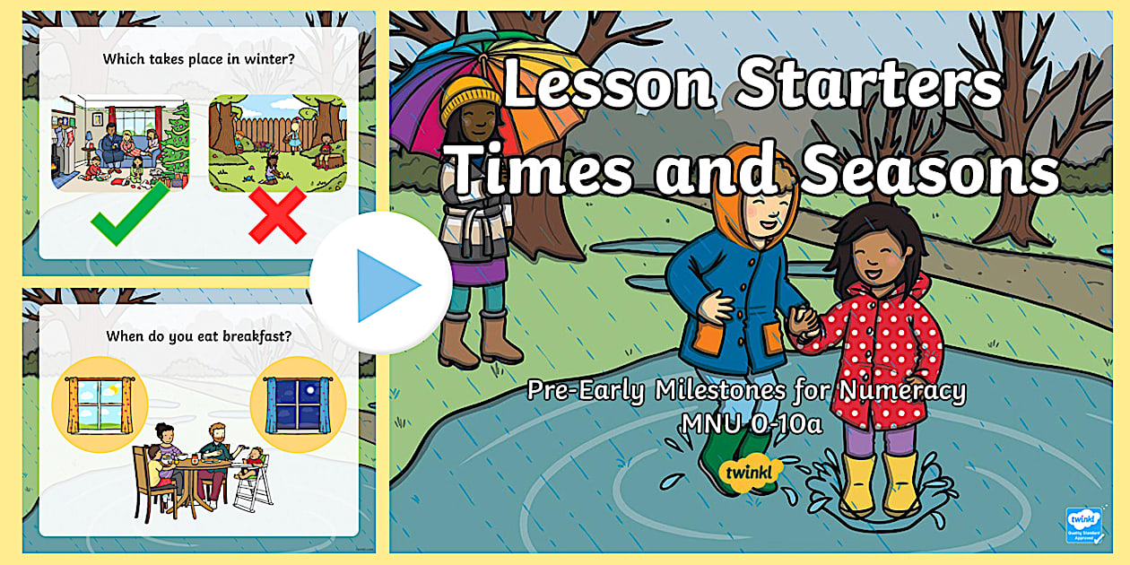 Pre-Early Milestones Times of Day & Seasons Lesson Starters