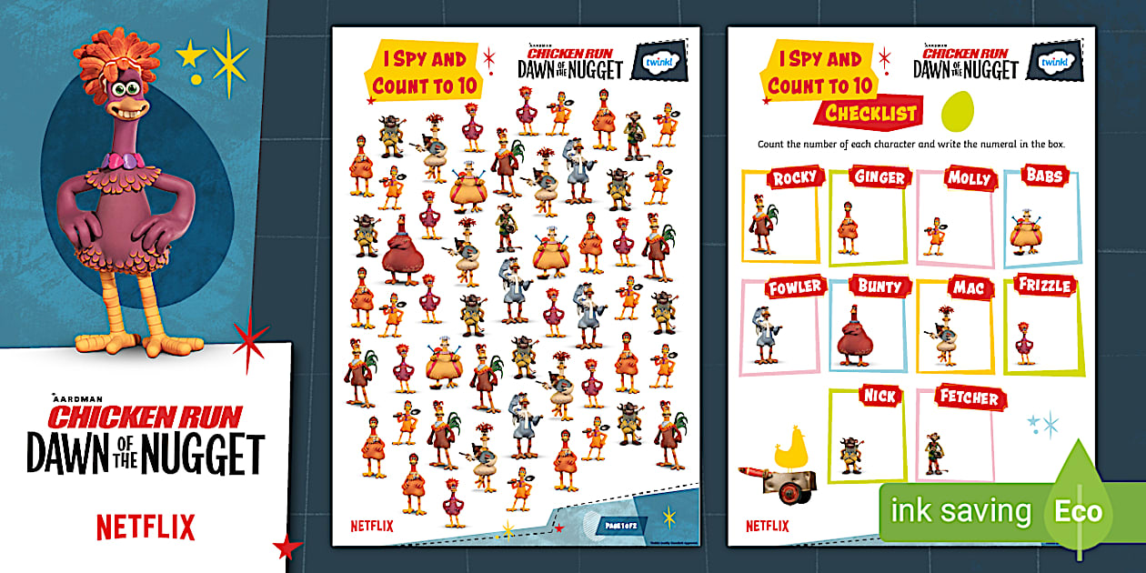 FREE! - 👉 Chicken Run: Dawn of the Nugget - I Spy and Count Activity