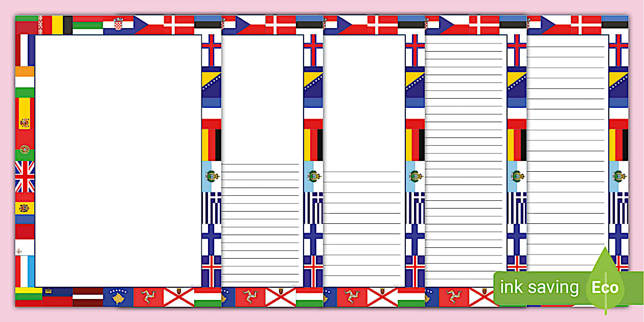 European Flags Page Borders - Twinkl - KS2 (teacher made)