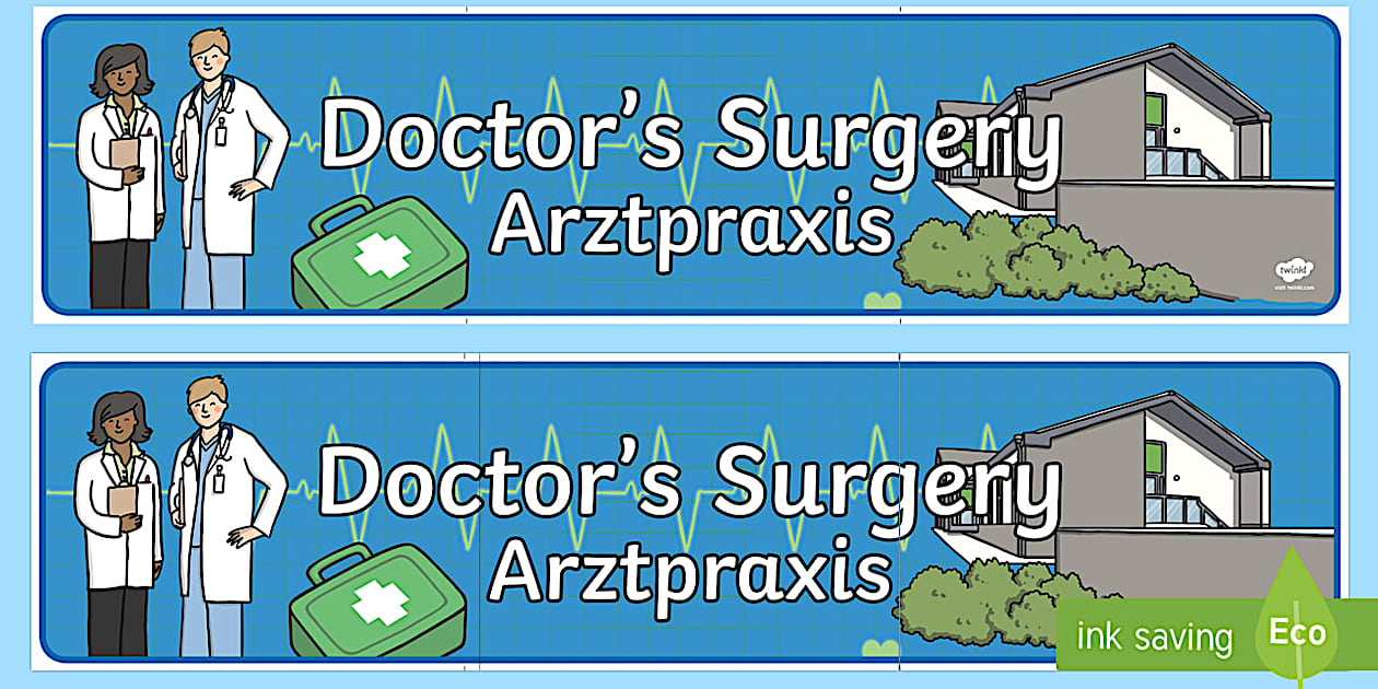Doctor's Surgery Display Banner English/German - Doctors Surgery Display