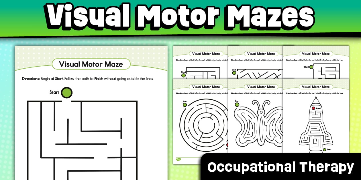 Visual Motor Mazes: Occupational Therapy Fine Motor Activity