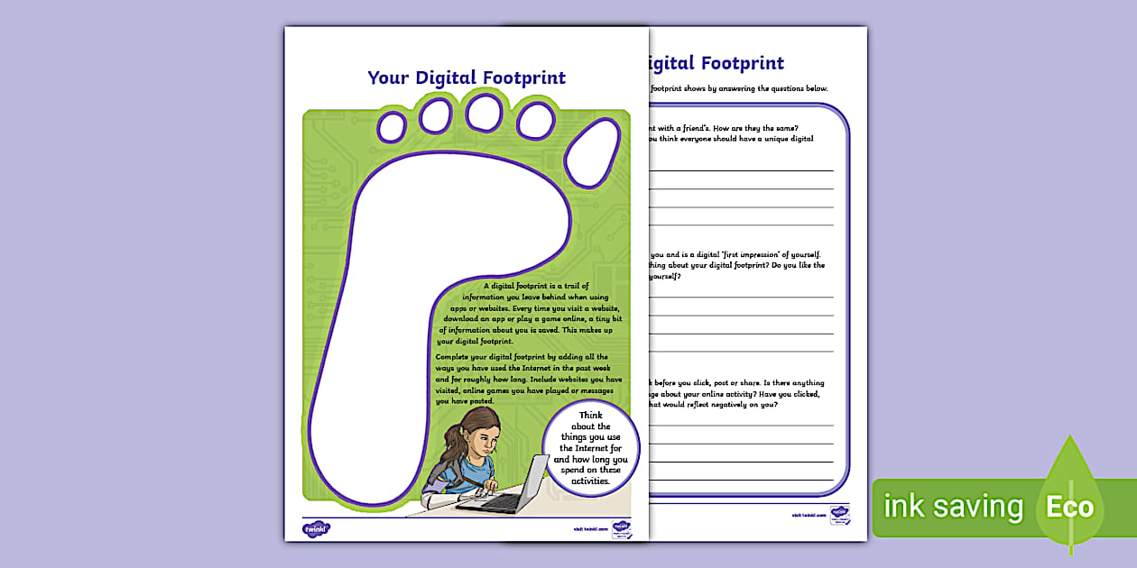 Your Digital Footprint ICT Worksheet - Years 3-4 - Twinkl NZ