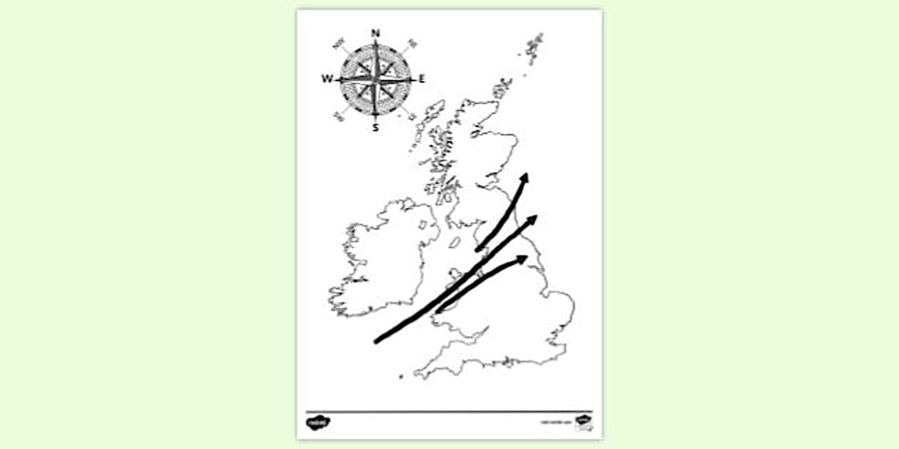 Wind Direction Colouring Sheet | Colouring Sheets - Twinkl