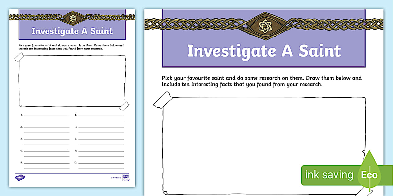 Investigate A Saint Activity Sheet (teacher made) - Twinkl