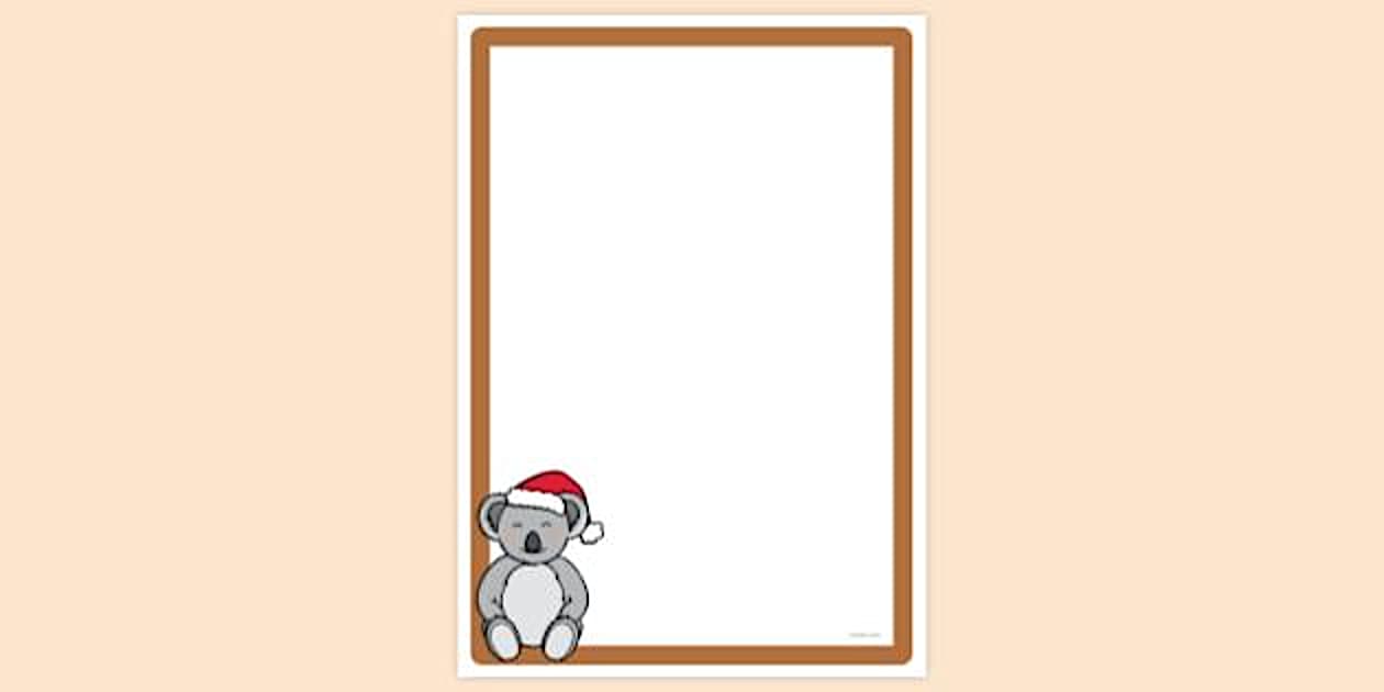 Simple Blank Christmas Koala Page Border | Twinkl - Twinkl