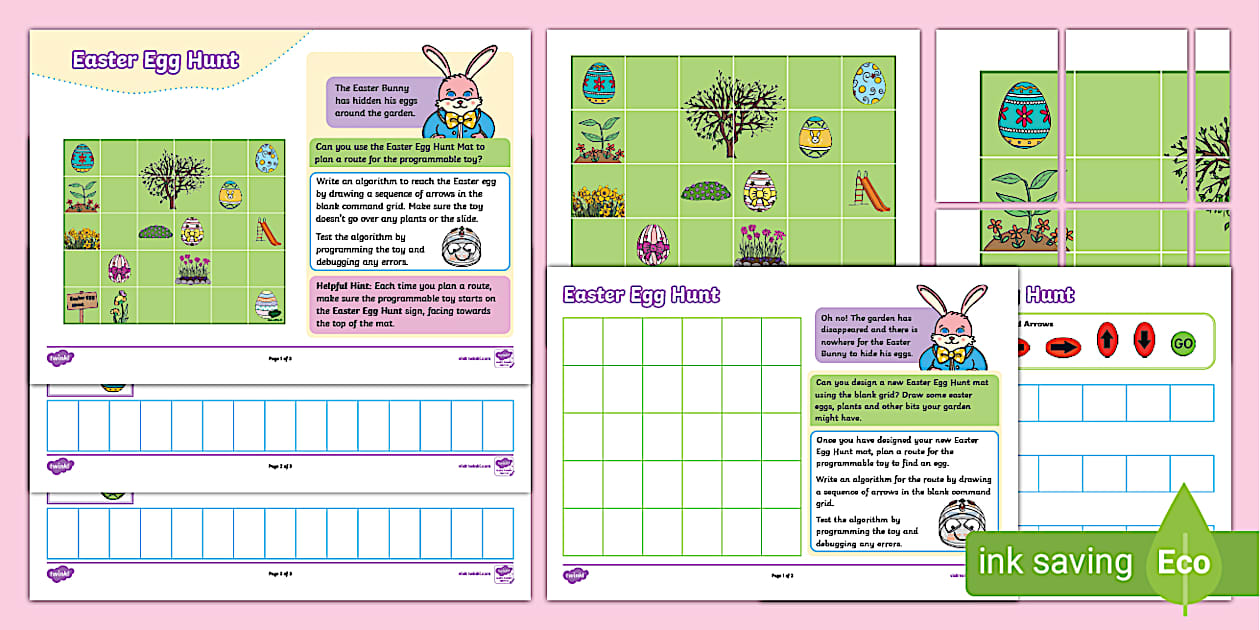 Easter Egg Activity and Mat (Compatible with Bee-Bot)-Twinkl