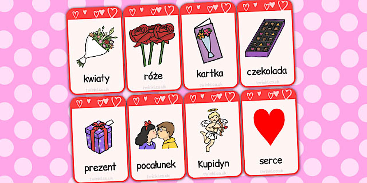 Walentynki | Obrazki z Podpisami (teacher made) - Twinkl