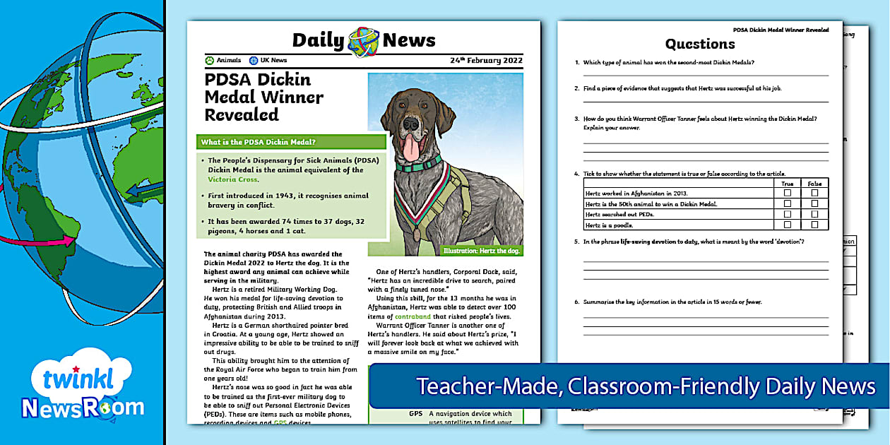 Interactive PDF: Daily NewsRoom Article -PDSA Dickin Medal Winner Revealed