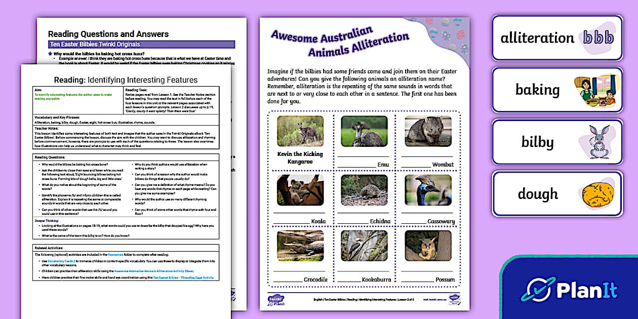 Year 1 Ten Easter Bilbies: Reading Lesson 2 - Twinkl