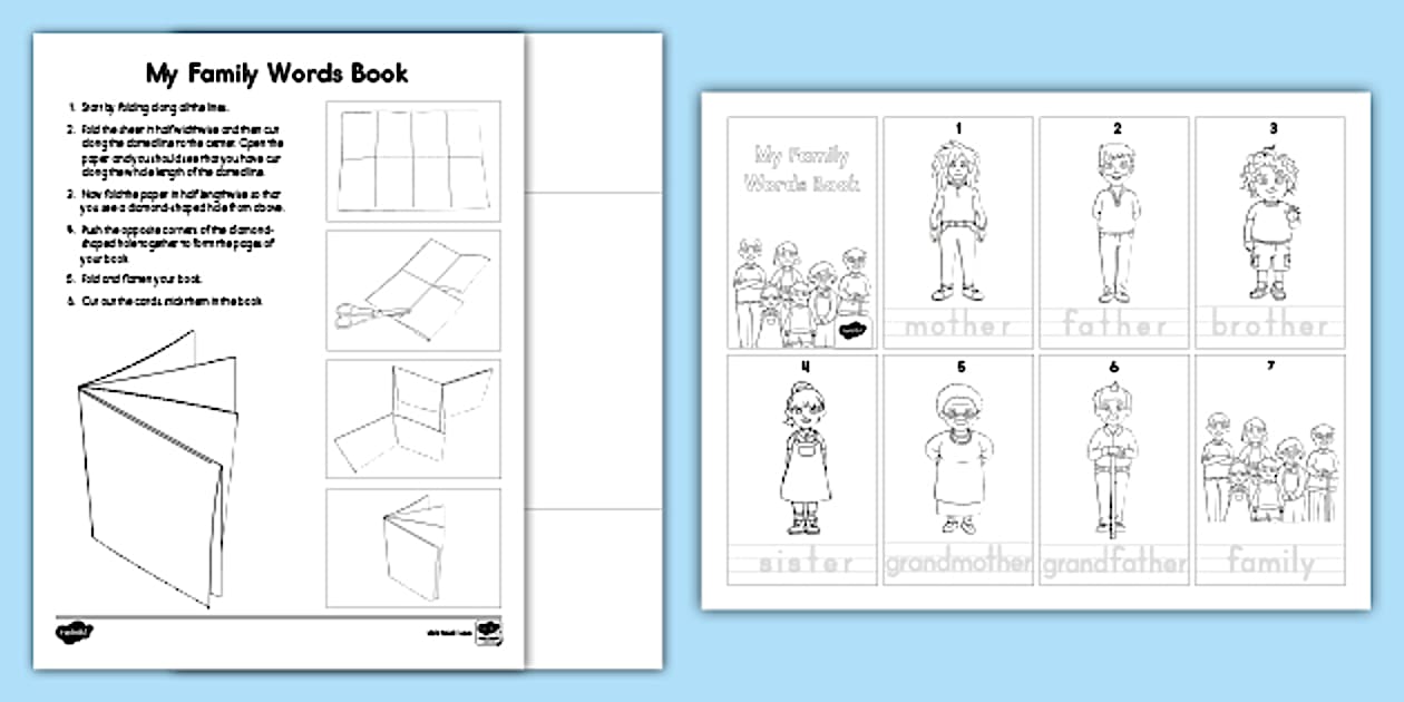 Editable My Family Words Writing Booklet (teacher made)