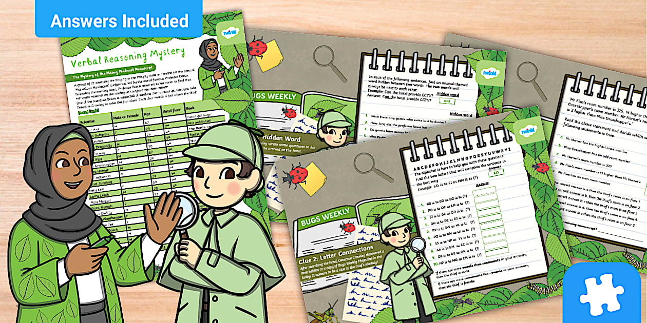 Verbal Reasoning Minibeast Mystery - Twinkl - Kids Puzzles