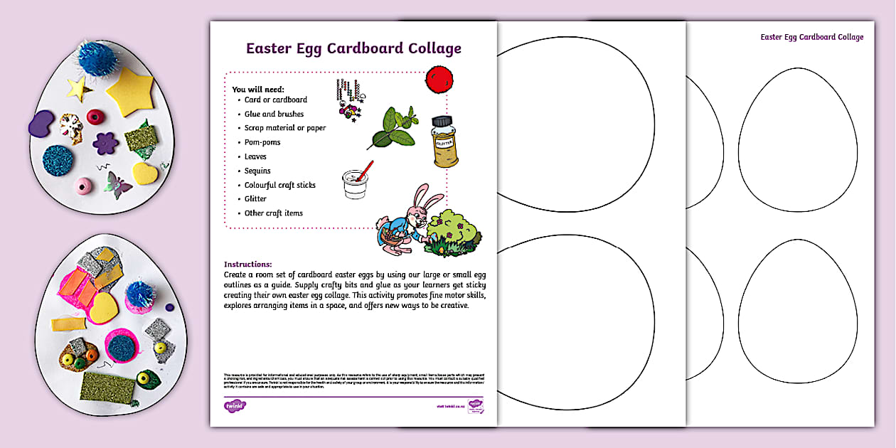 Easter Eggs Cardboard Collage (teacher made) - Twinkl