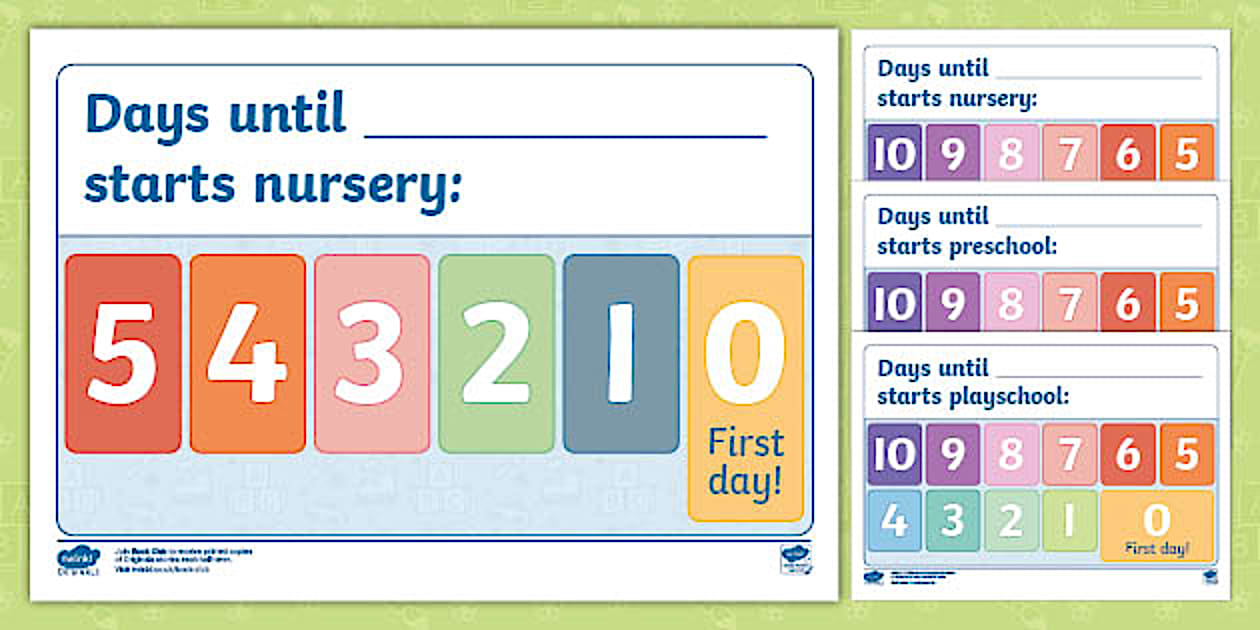 Personalised Countdown to Nursery PDF (teacher made)