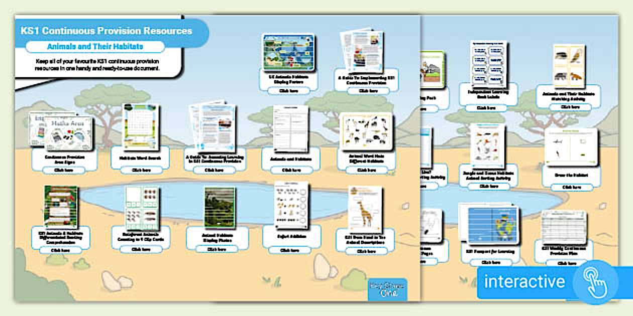 Animals and Their Habitats Continuous Provision Resources