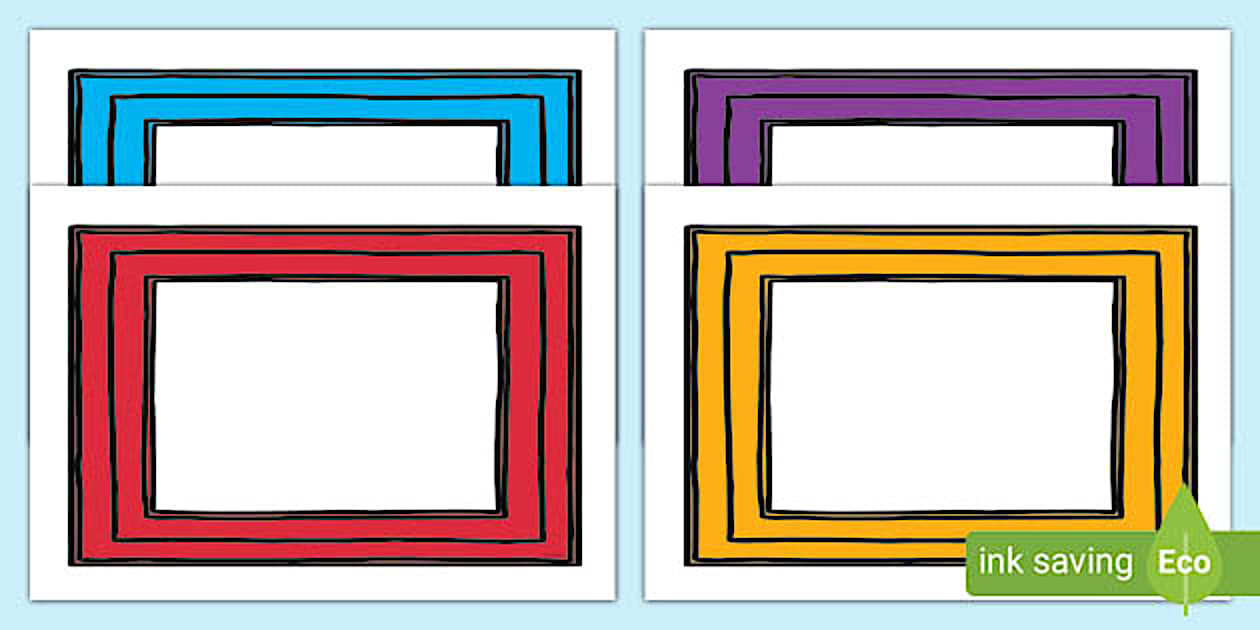Editable Colourful Rectangular Picture Frames - Twinkl