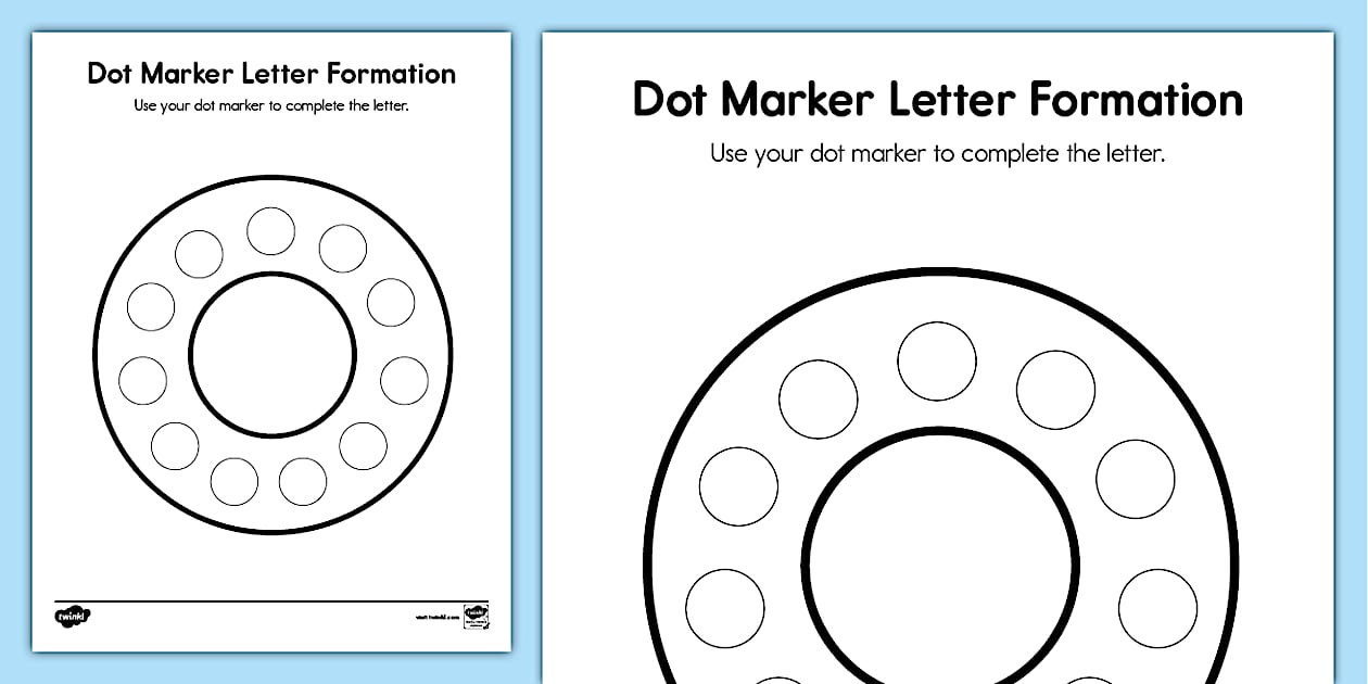Lowercase Letter o: Dot Marker Letter Formation Worksheet