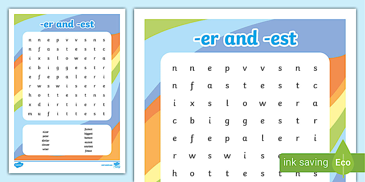 -er and -est Word Search (teacher made) - Twinkl