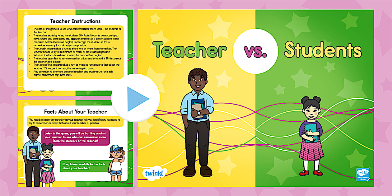 Teacher vs Students Get to Know You PowerPoint Game - Twinkl