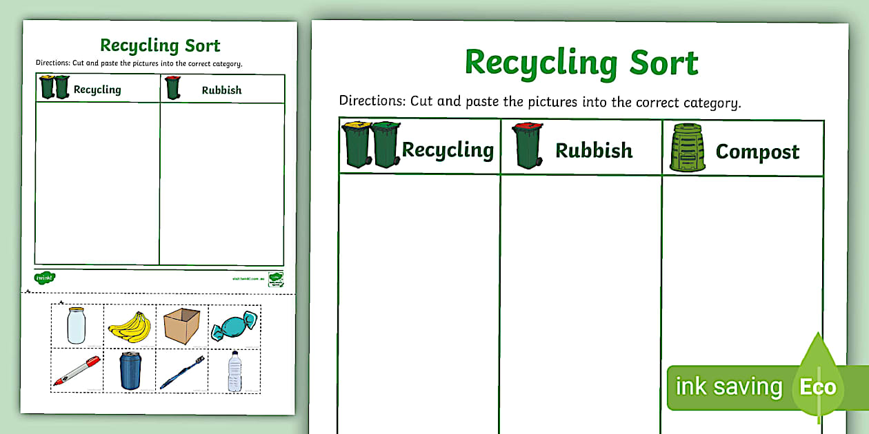 Australian Recycling Sort Cut and Paste Activity | Science