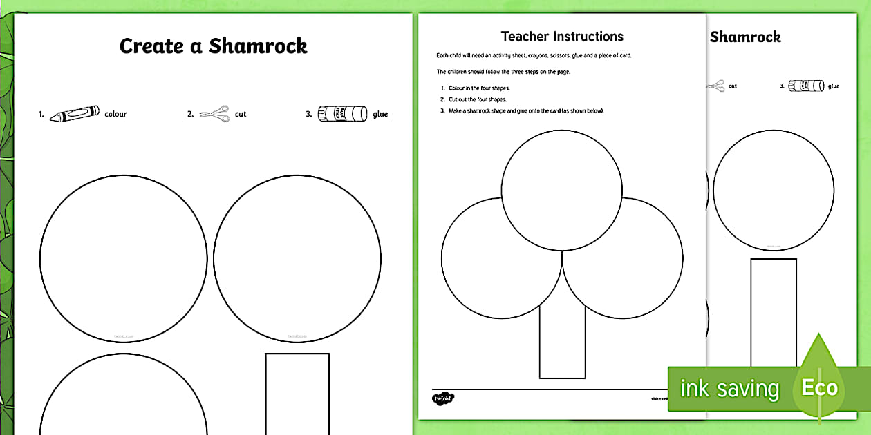 Create a Shamrock Worksheet (teacher made) - Twinkl