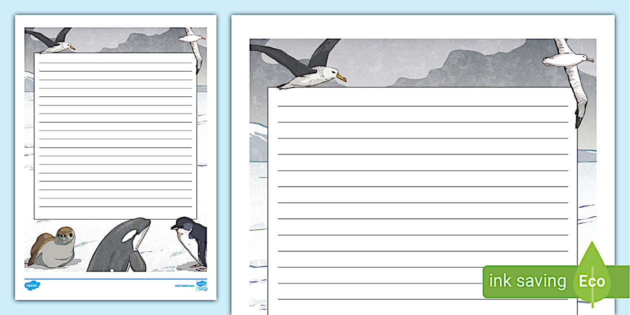 Antarctic Themed Page Borders (teacher made) - Twinkl