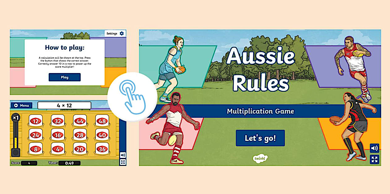 Aussie Rules Multiplication Game (teacher made) - Twinkl