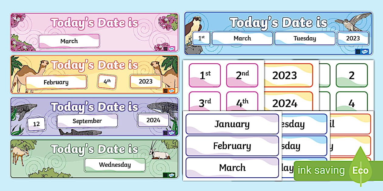 Today's Date Is Banner (Teacher-Made) - Twinkl