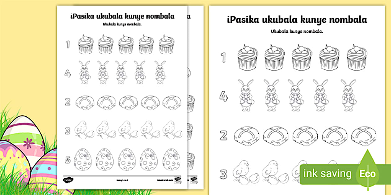 iPasika ukubala kunye nombala- Easter Colour and Count isiXhosa
