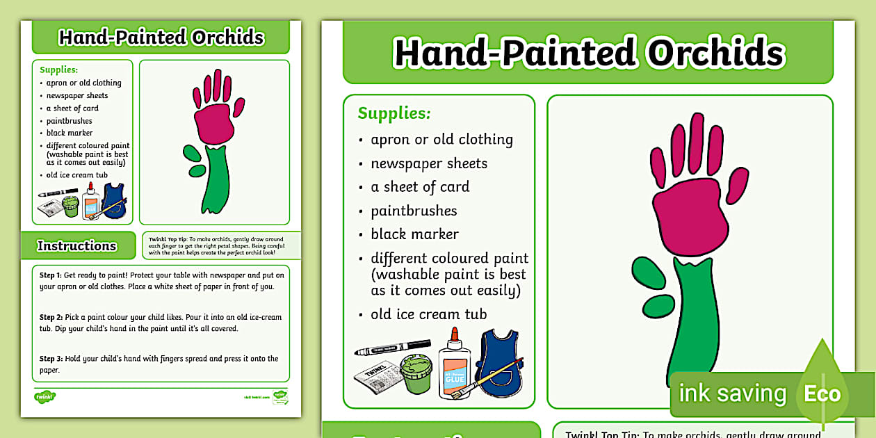 Hand-Painted Orchids Craft (Teacher-Made) - Twinkl
