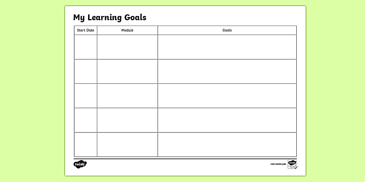 Goal Tracker Template | Planning and Assessment | Twinkl