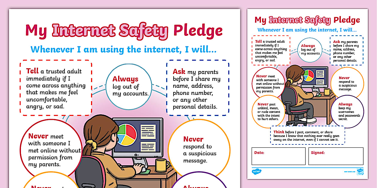 Robotics and Coding Digital Safety - Safety Pledge - Twinkl