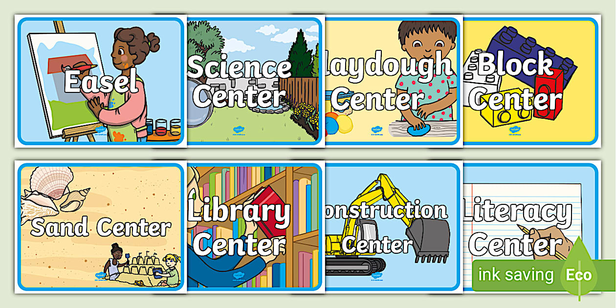 Editable Learning Center Signs (teacher made) - Twinkl