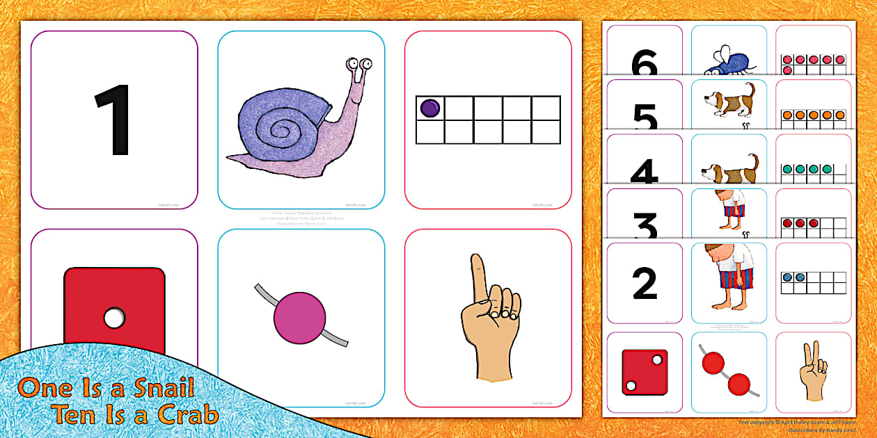 FREE! - 👉 One Is a Snail, Ten Is a Crab: 1-10 Matching and Comparing Cards