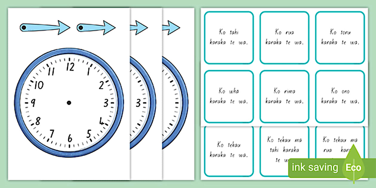 Ko te Aha te Wā? Hour Clock Activity