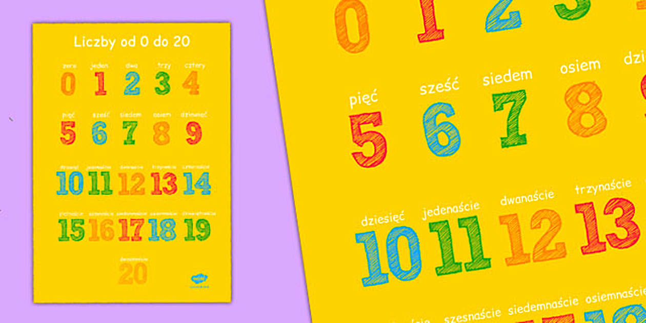 Plakat Liczby do 20 po polsku (Teacher-Made) - Twinkl
