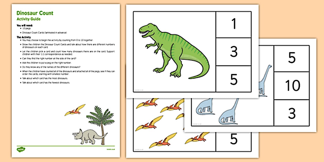 EYFS Dinosaur Count Busy Bag Resource Pack for Parents