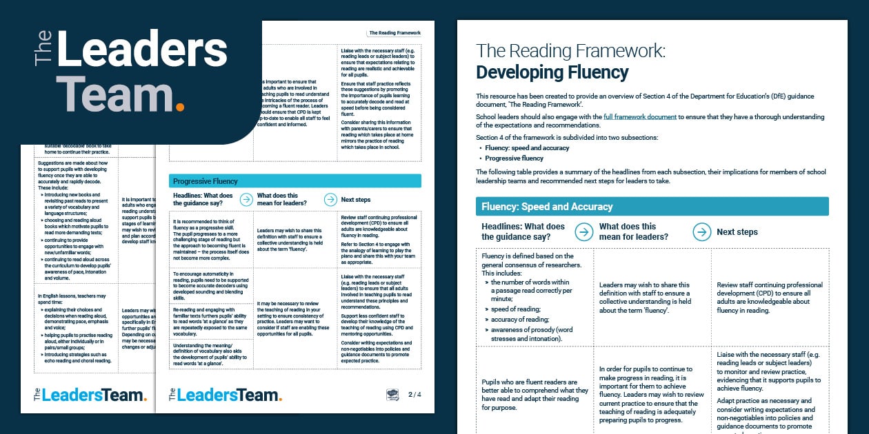 The Reading Framework: Developing Fluency