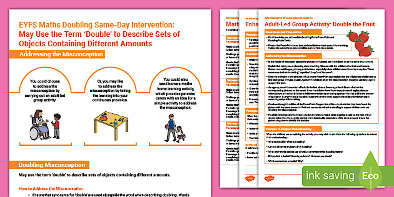 👉 EYFS Maths Doubling Same-Day Intervention Plan: May Use the Term ...