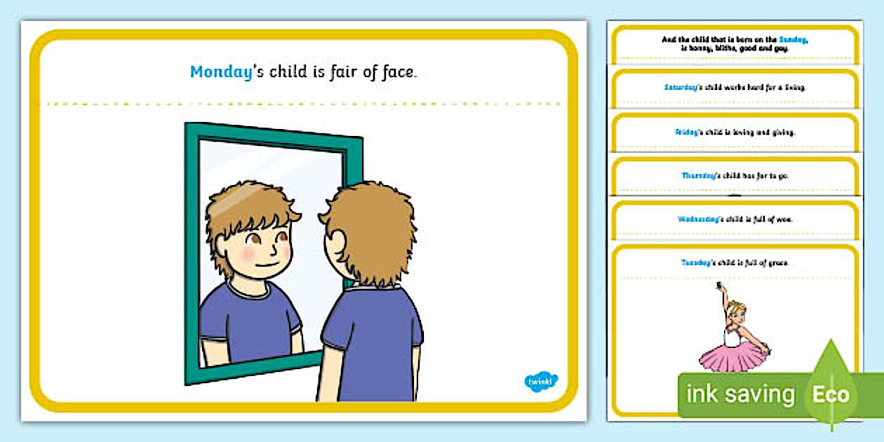 Monday's Child Sequencing (teacher made) - Twinkl