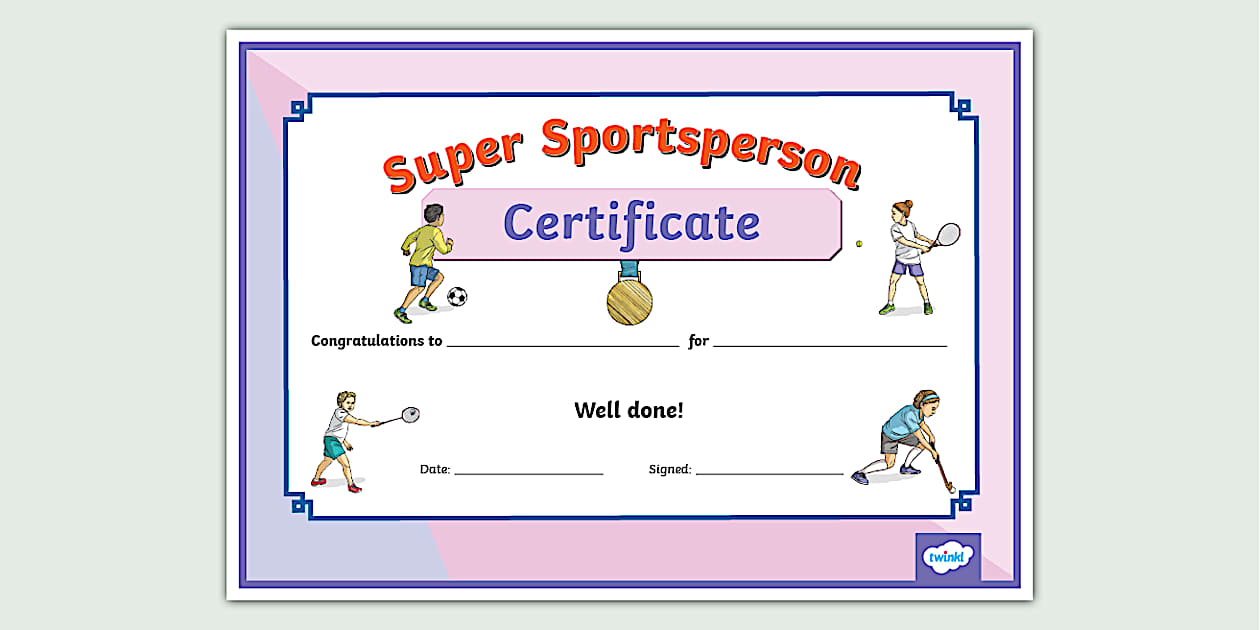 Super Sportsperson Certificate (teacher made) - Twinkl