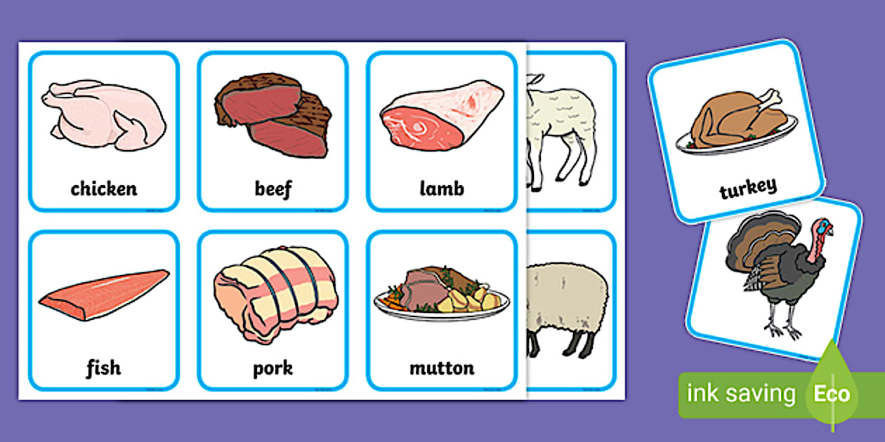 Meat Matching Cards (Teacher-Made) - Twinkl