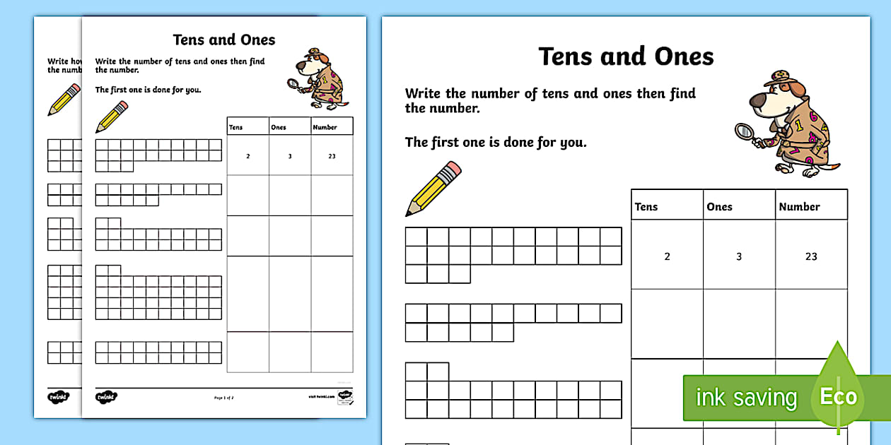 Tens and Units Worksheet / Worksheet - Twinkl