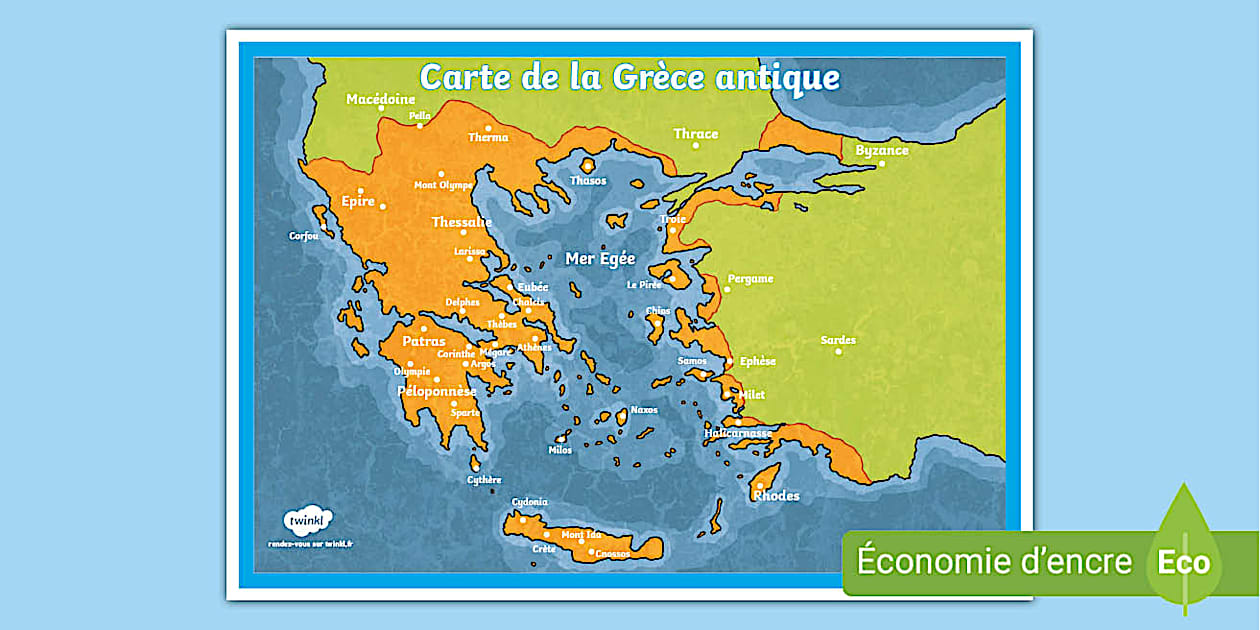 Carte de la Grèce antique (teacher made) - Twinkl