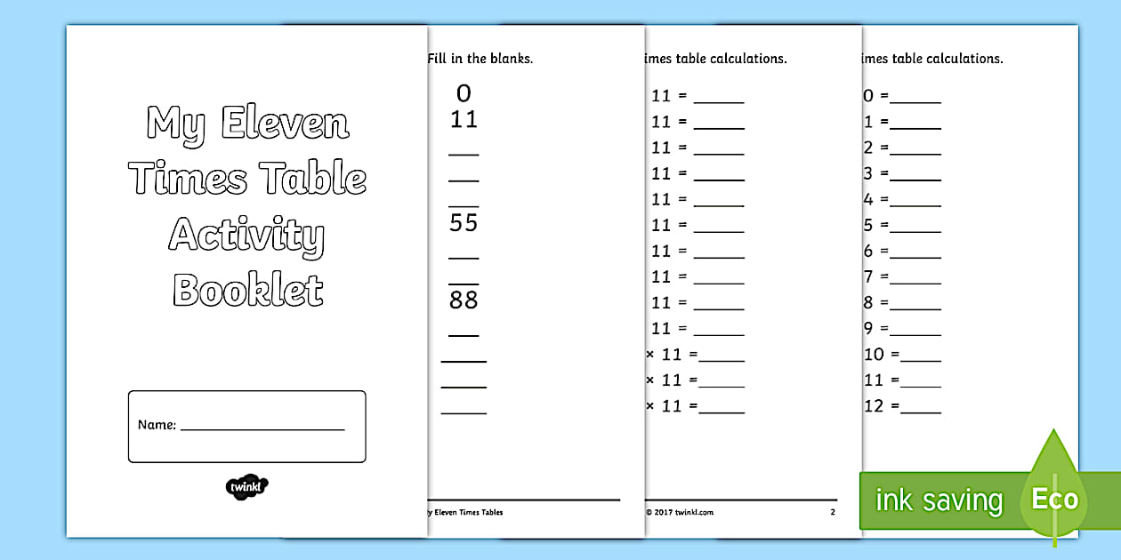 Eleven Times Table Activity Booklet (teacher made) - Twinkl