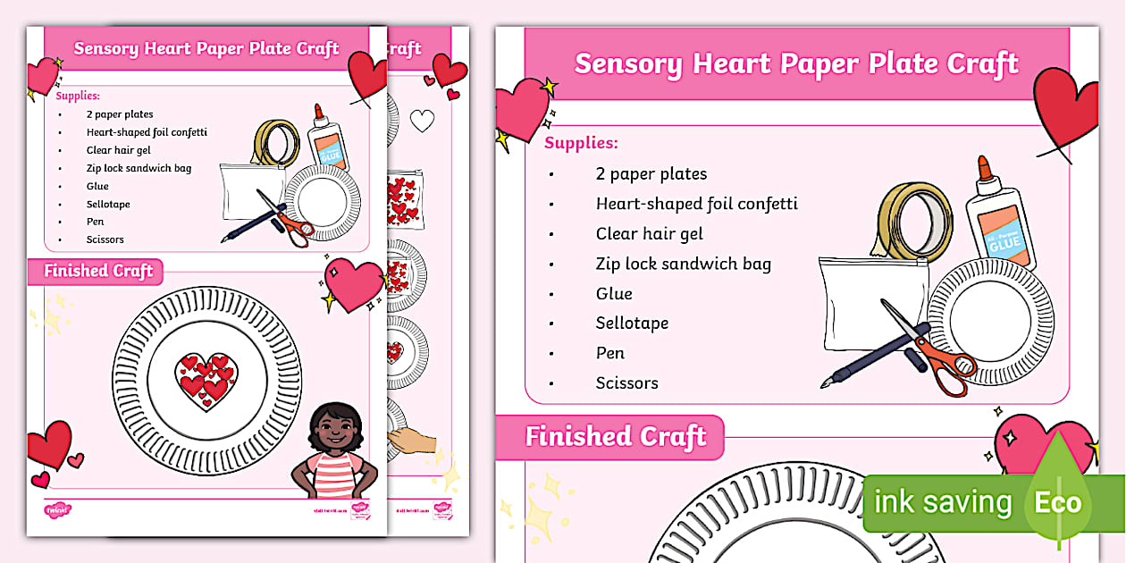 Sensory Heart Paper Plate Craft | Twinkl | Arts and Crafts