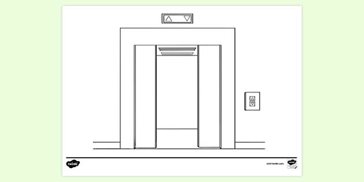 Elevator Colouring Sheet (Teacher-Made) - Twinkl