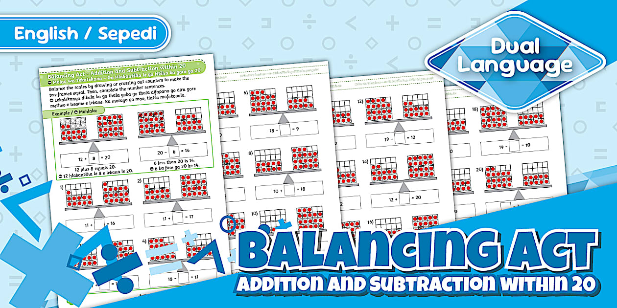 Grade 4 Maths Balancing Act Addition &Subtraction Sepedi/Eng