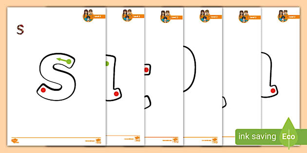 Phonics Level 2 Large Tracing Letters - Twinkl