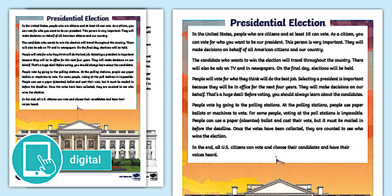 Election Reading Comprehension | ELA | Twinkl USA - Twinkl