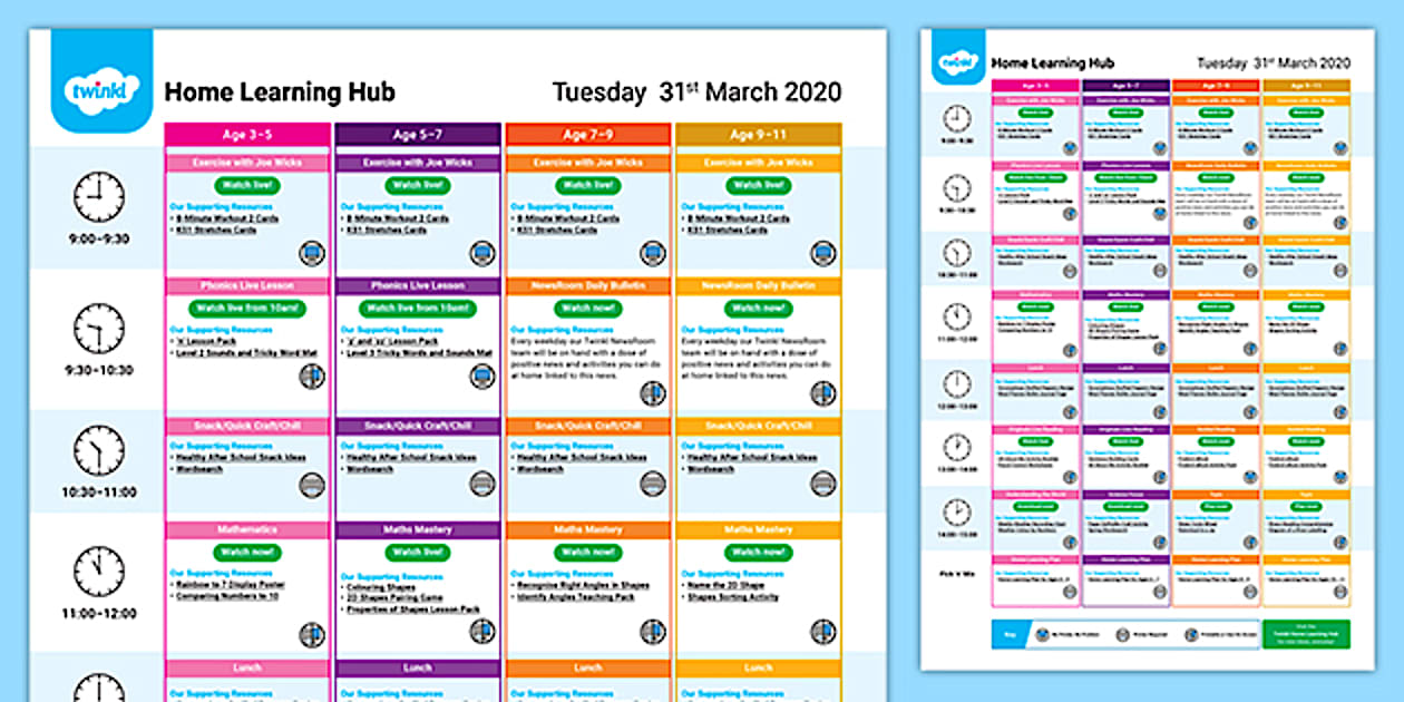 Home Learning Daily Plan - Tuesday 31st March